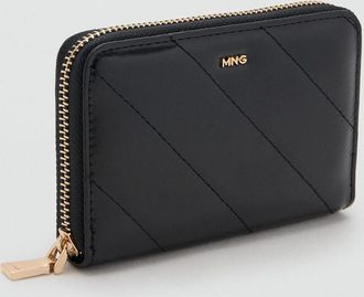 Mango Mittelgroße gesteppte Brieftasche schwarz - Damen - Einheitsgröße - MANGO