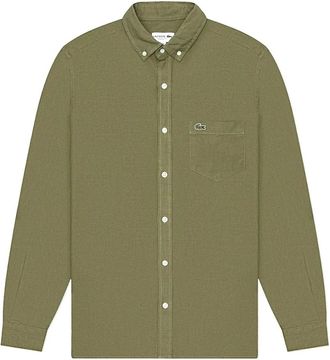 Lacoste Homme, Chemises, Vert, Taille: 6XL Camicia in lino