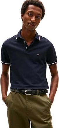 Tommy Hilfiger Polo Slim fit pour Homme MW0MW37346 S/S, Bleu, XXL, Bleu (Desert Sky), XXL