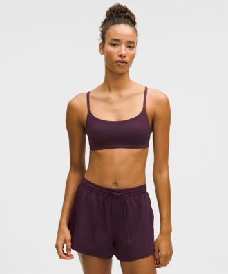 lululemon Soutien-gorge dos nageur Wunder Train à multiples bretelles Maintien léger, bonnets A et B pour Femmes - Noir/Violet - Taille 10