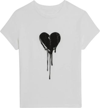 Zadig&Voltaire Femme, Tops, Blanc, Taille: 38 FR Walk T-Shirt