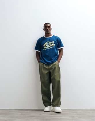 Deus Winglet - Ringer-T-Shirt in Blau