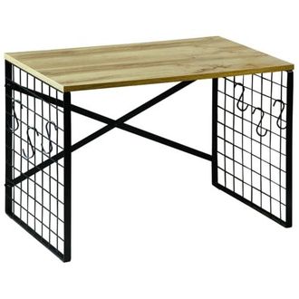 KESPER Kesper | Étagère à Micro-Ondes, matériau : décor chêne/métal, Dimensions : l : 52 x P : 32,5 x H : 36,5 cm, Couleur : Noir/Naturel | 27831