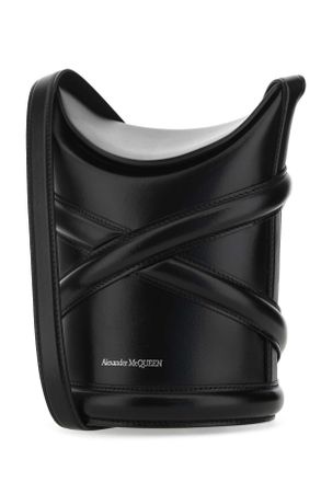 Alexander McQueen Womens Black Leather The Curve Bucket Bag Borse A Secchiello