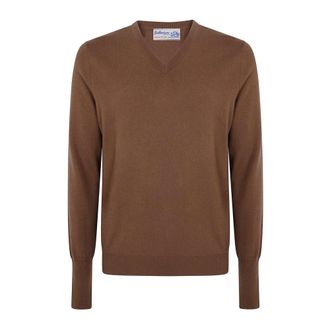 Ballantyne V-Ausschnitt Kaschmirpullover - - Knitwear - Herren - Braun - M