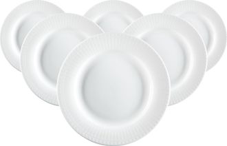 Ritzenhoff & Breker Sofia Dessertteller 6er Set, 20 cm, Runde Fr&uuml;hst&uuml;cksteller mit feinem Rillenrelief, Fine-Dining-Geschirr, Porzellan, Wei&szlig;
