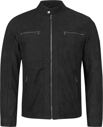 Rock Creek Herren Lederjacke Biker Jacke Echtleder Wildlederjacke Leder Jacken Herrenjacke Stehkragen Winterjacke &Uuml;bergangsjacke H-290 Schwarz 3XL