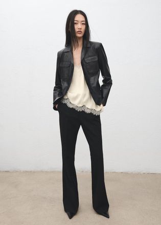 Mango Lingerie-Top mit Spitze ecru - Damen - XS - MANGO