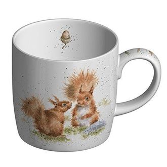 Portmeirion Home & Gifts MMOT5629-XS - Mug Entre Amis - Motif dÉcureuil - en porcelaine fine - Multicolore - 8 x 12 x 8 cm