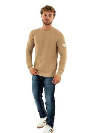 Calvin Klein Jeans Homme BADGE EASY SWEATER J30J323989, Beige (Travertine), XXL