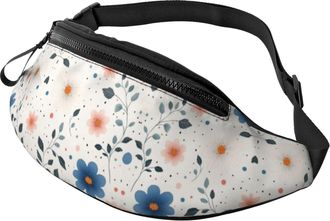 Generic Stylisch Bauchtasche Blumenbl&auml;tter-Druck Schultertaschen Bauchtasche G&uuml;rteltasche F&uuml;r Aktivit&auml;ten Reisen Hundetraining 14X35Cm