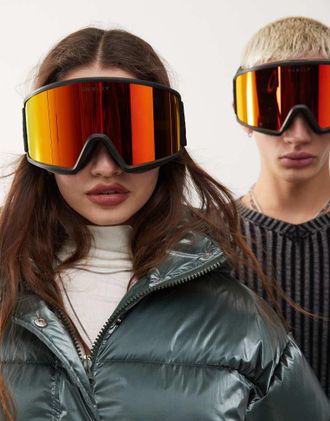 Oakley Target Line - Skibrille in Schwarz und Rot