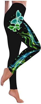 Generic Legging Femme Taille Haute- Legging De Sport Imprim&eacute; Papillon sur Le C&ocirc;t&eacute; Grande Taille Slim &Eacute;lasticit&eacute; Extensible D&eacute;contract&eacute; Pantalon Skinny Moulant