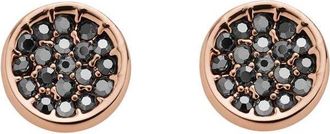 Fossil Damen-Ohrringe aus Messing mit Ohrsteckerverschluss, Schwarz