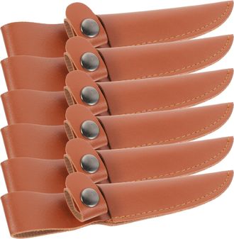 Garneck 6 St&uuml;ck Messerh&uuml;llen aus Pu Leder Schneideschutz f&uuml;r Kochmesser Wiederverwendbare Messerschutzh&uuml;lle f&uuml;r K&uuml;che und Outdoor