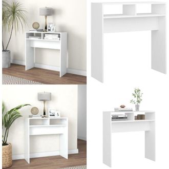 vidaXL Table console blanc 78x30x80 cm bois ding&eacute;nierie - Table Basse - Meuble Dentr&eacute;e - Table Dappoint - Rangement D&eacute;coratif - Design Moderne - Home &