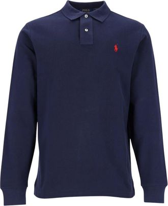 Polo Ralph Lauren Langarm Poloshirt - - Tops - Herren - Blau - L