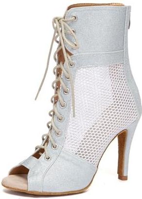 Minitoo Chaussures de danse latine standard pour femme - Pour lété - Soirée - Sandales de fête, L663 Argent 9 Talon 8 cm, 40.5 EU
