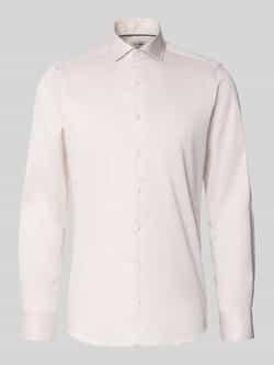 Olymp Level 5 Slim Fit Business-Hemd in unifarbenem Design mit Kentkragen