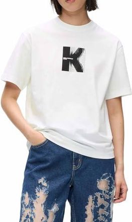 Karl Lagerfeld Karl Lagerfeld Jeans, Womens, Short Sleeve K Logo Tee, Regular Fit T-Shirt, Blanc, M Femmes