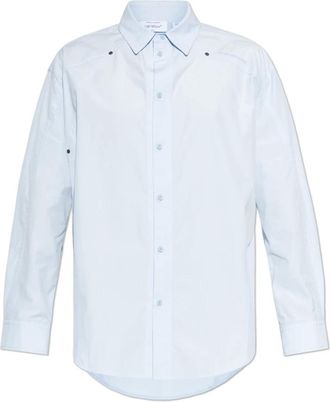 Off-white Homme, Chemises, Bleu, Taille: S Chemise avec logo brod&eacute;
