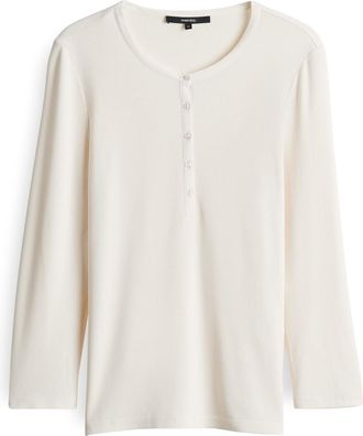 someday Damen Langarmshirt | KALEEN Slim Langarmshirt mit Henley Kragen Soft Cream, 40
