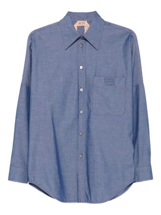 N°21 Hemd mit aufgesetzter Tasche - Blau