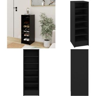 vidaXL Armoire &agrave; chaussures Noir 31,5x35x90 cm Bois ding&eacute;nierie - Meuble Chaussure - &Eacute;tag&egrave;re Chaussure - Rangement Chaussure - Armoire Chaussure - Meuble