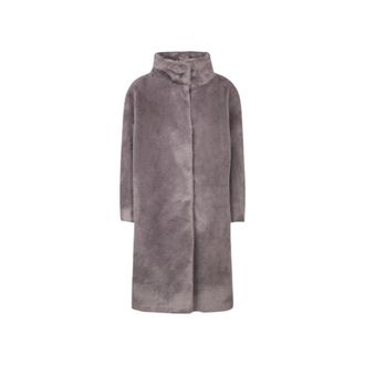 Herno Synthetischer Pelzmantel - - Coats - Damen - Grau - XS