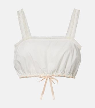 Poss&eacute; Cropped-Top Alma aus Baumwolle mit Spitze