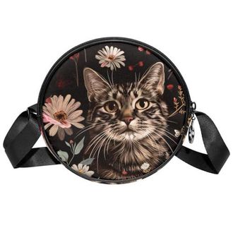 Generic Petit sac &agrave; bandouli&egrave;re circulaire pour femme, petit sac &agrave; bandouli&egrave;re avec fermeture &eacute;clair et bretelles r&eacute;glables style d&eacute;contract&eacute; pour femmes et f