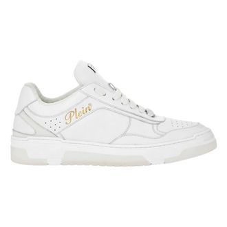 Philipp Plein unisex, Chaussures, Blanc, Taille: 45 EU Low-Top Baskets Nappa Suede