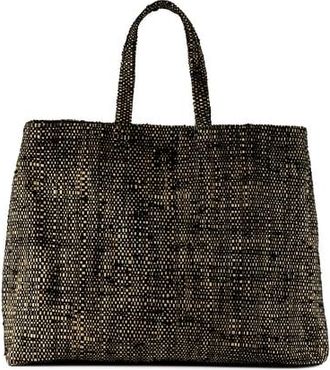 Saison 1865 Sac cabas Hafia en raphia et coton m&eacute;lang&eacute;s