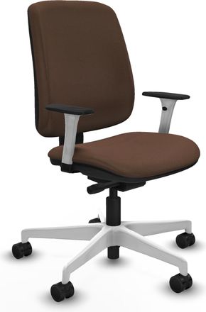 Piqueras y Crespo Alares B&uuml;rostuhl XXL mit wei&szlig;en und schwarzen Armlehnen, ausgestattet mit Syncro/Traslack und injiziertem Schaumstoff, Rollen 65 mm, Nylon, Dunkelbrau