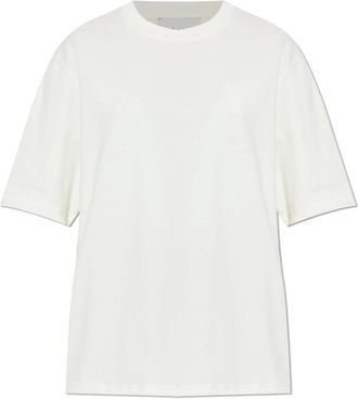 Ami Femme, Tops, Beige, Taille: 34 FR T-shirt avec logo