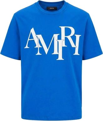 Amiri Homme, Tops, Bleu, Taille: 2XL T-shirt &agrave; logo d&eacute;cal&eacute;