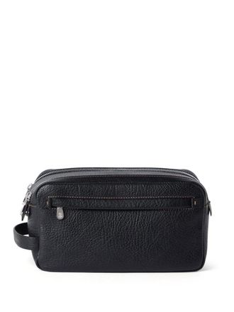 Brunello Cucinelli trousse de toilette &agrave; logo grav&eacute; - Noir
