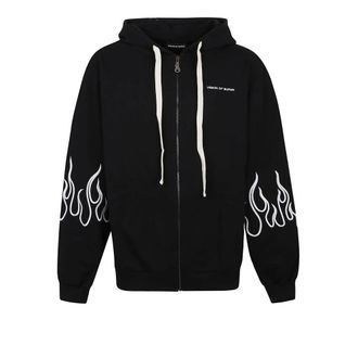 Vision Of Super Schwarzer Flammen Hoodie - - Sweatshirts & Hoodies - Herren - Schwarzk - XL