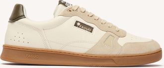 Faguo Baskets en cuir &eacute;cru et kaki
