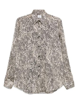 Mazzarelli Seidenhemd mit Print - Nude