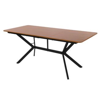 ML Design ML-Design Esstisch Dunkelbraun 180x80x75 cm, Rechteckiger Esszimmertisch f&uuml;r 6 Personen, Industrieller K&uuml;chentisch, Wohnzimmertisch mit Stahlgestell, 