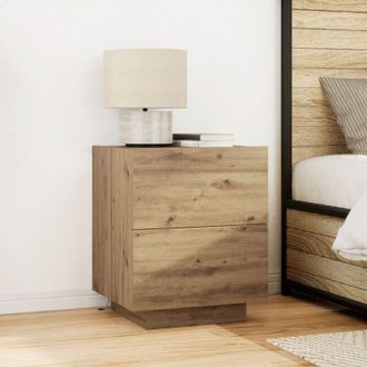 vidaXL Nachttische mit LED-Lichtern 2 Teile Artisan Eiche 45x40x55 cm - Vidaxl