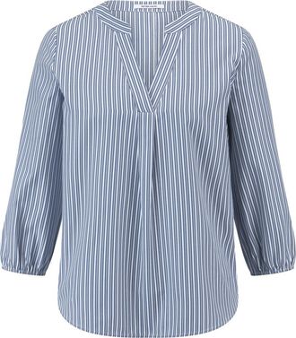 Peter Hahn Bluse Rundhals-Ausschnitt Peter Hahn blau