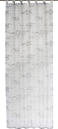 Elbersdrucke transparente Gardine Schlaufenschal Loveletter 00 weiß 255 x 140 cm Vorhang mit Schlaufen für Wohnzimmer Schlafzimmer Flur 198701