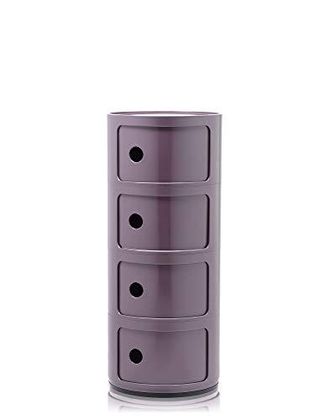 Kartell Componibili, Conteneur 4 éléments, Violet, Base ronde