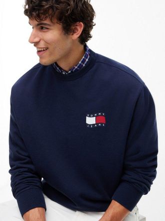 Tommy Jeans Sweatshirt RELAX WAVY FLAG SWEATSHIRT Relaxed fit mit Rundhalsausschnitt