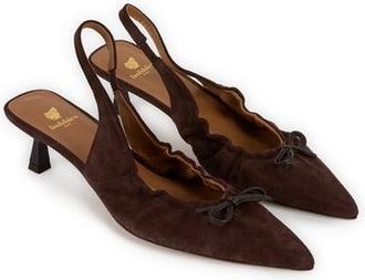 Bobbies Sling-back su&eacute;d&eacute;e en cuir