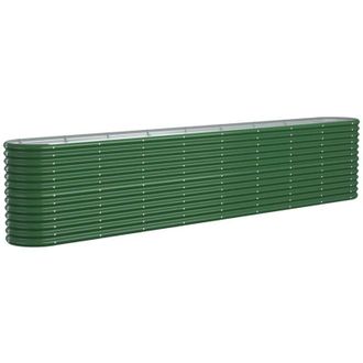 vidaXL Vidaxl - Lit sur&eacute;lev&eacute; de jardin Acier enduit de poudre 332x40x68 cm Vert