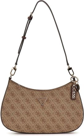 Guess Noelle II Top Zipper Shoulder Bag Latte Logo/Brown