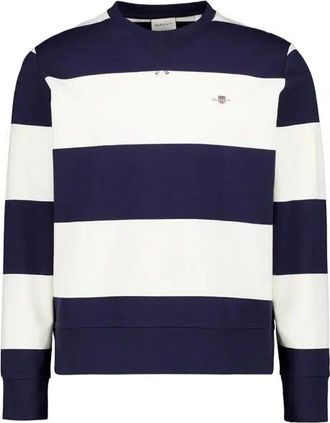 GANT Herren Sweatshirt blau Baumwolle gestreift